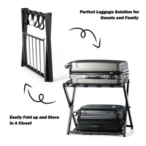 Costway Folding Metal Luggage Rack & Reviews | Wayfair