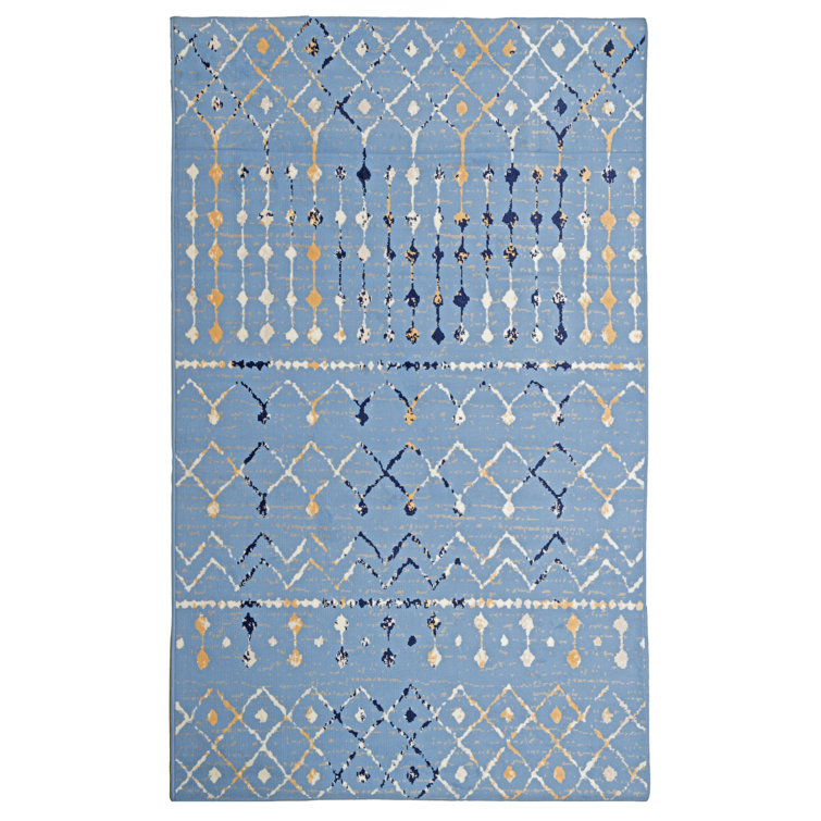 Dakota Fields Geometric Blue Area Rug | Wayfair