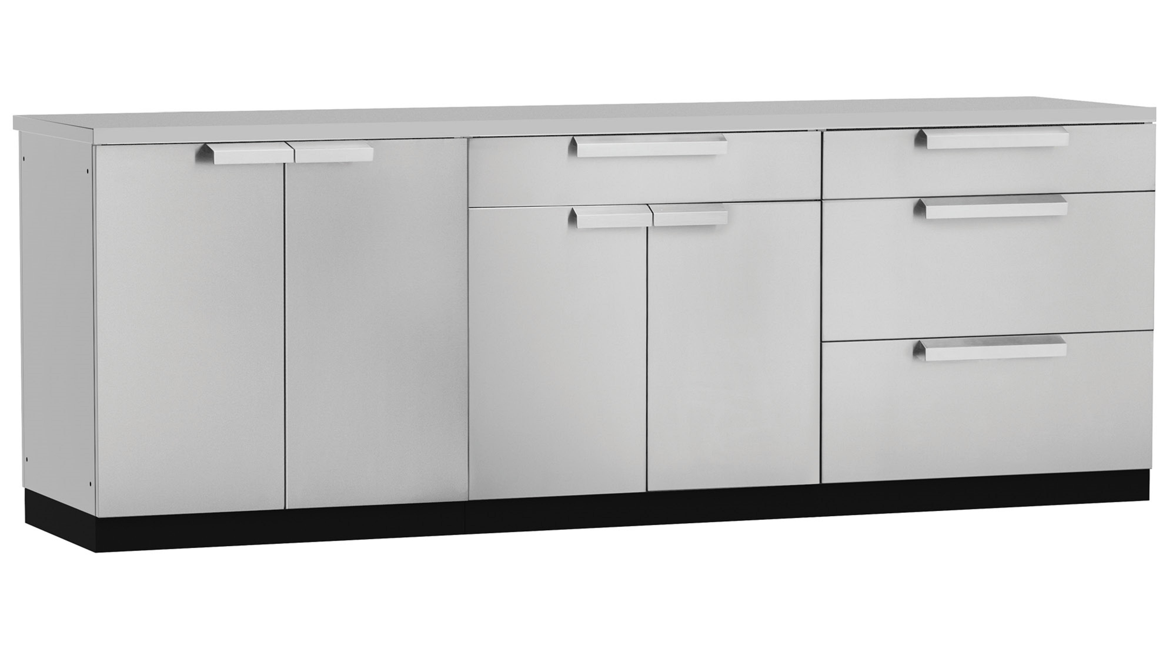 NewAge Products Outdoor Kitchen 96" W x 24" D Stainless Steel 4-Piece ...