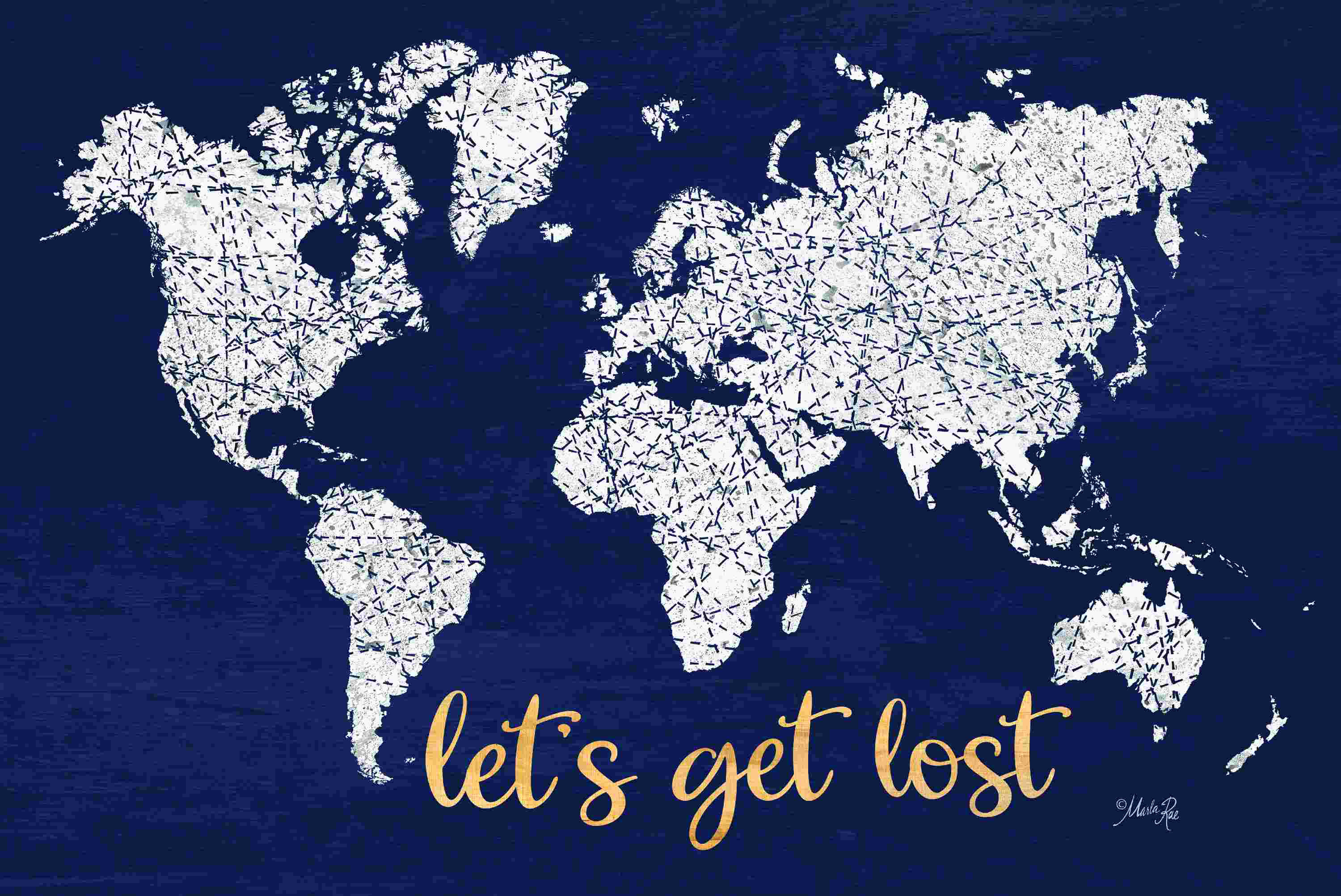 Trinx Let's Get Lost World Map by Marla Rae - Wrapped Canvas Print ...