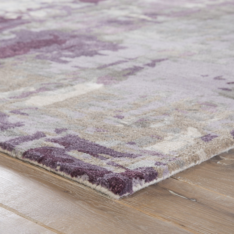 17 Stories Fleishman Handmade Purple/Gray Rug & Reviews | Wayfair