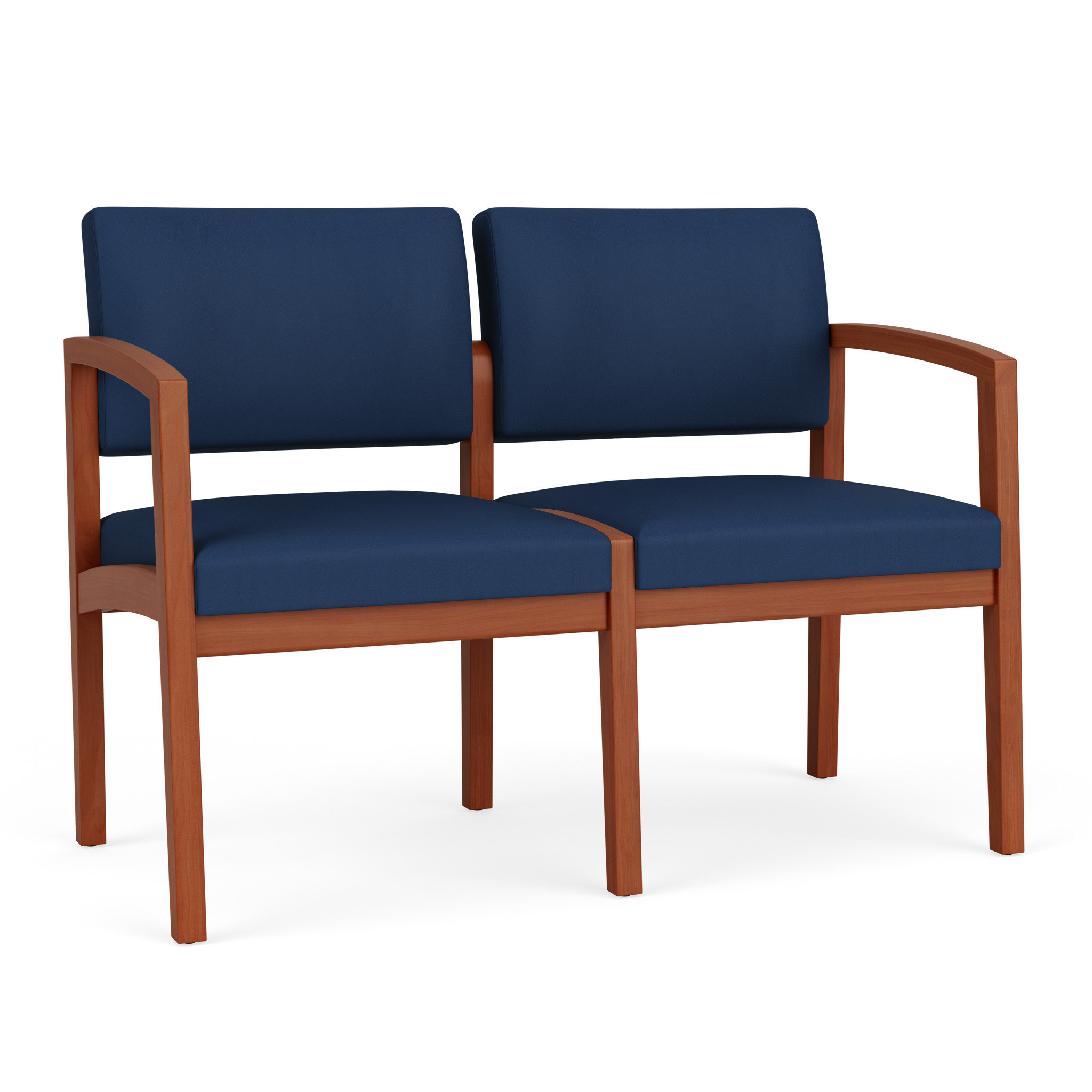 Lesro Lenox Wood Waiting Reception 2 Seat Tandem Seating Wood Frame No ...