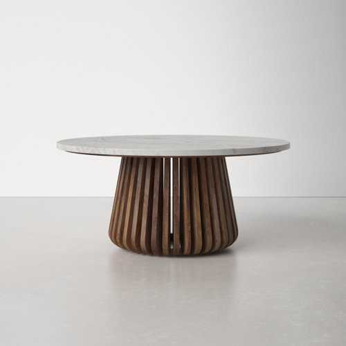 AllModern Kendall Genuine Marble and Solid Wood Coffee Table & Reviews ...