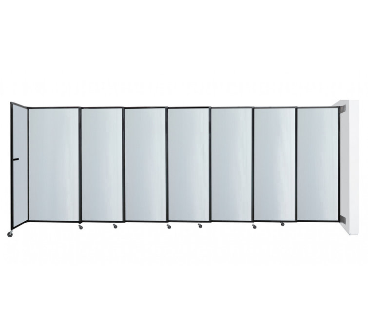 Versare 6' Tall Straightwall Sliding Wall-Mounted Partition 9 Panel ...