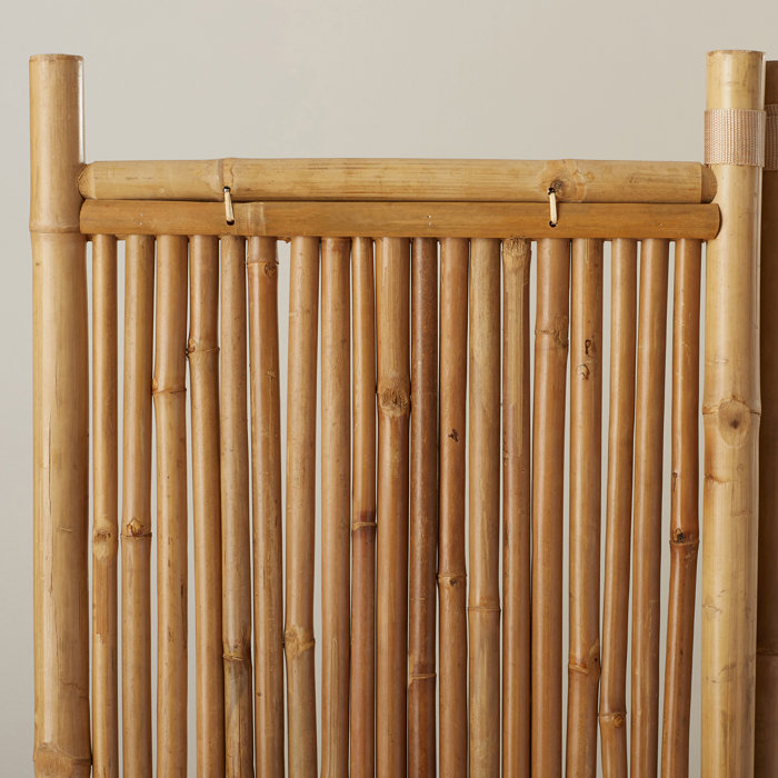 Bay Isle Home Vosburgh 60'' W x 63'' H 3 - Panel Bamboo/Rattan Folding ...