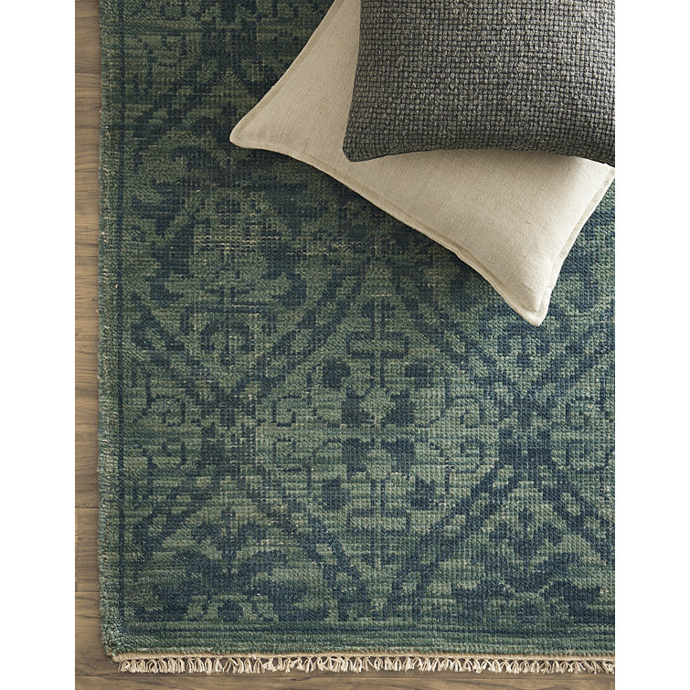 Addie Handmade Wool Teal/Navy Rug & Reviews | Birch Lane