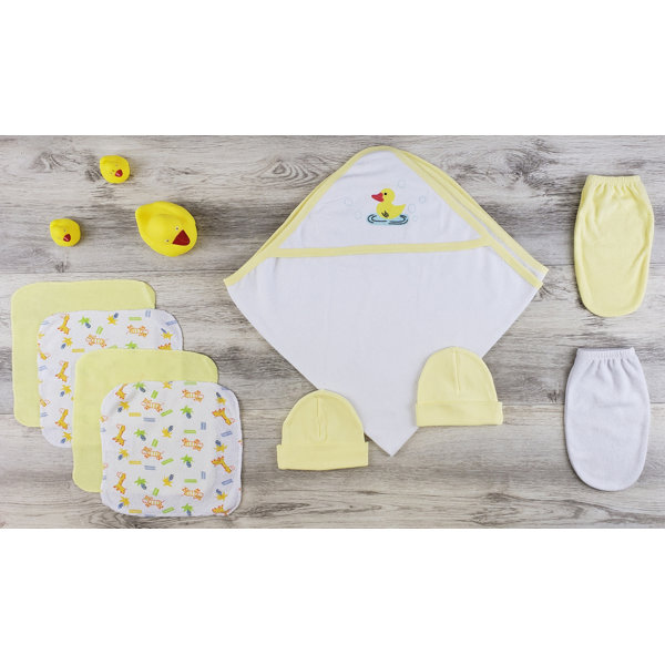 Bambini Hooded Towel, Bath Mittens And Caps | Wayfair