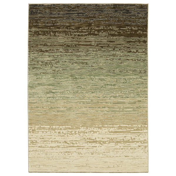 17 Stories Brandenn Beige/Green Rug | Wayfair