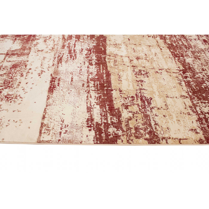 17 Stories Kelson Performance Red/Beige Rug & Reviews | Wayfair