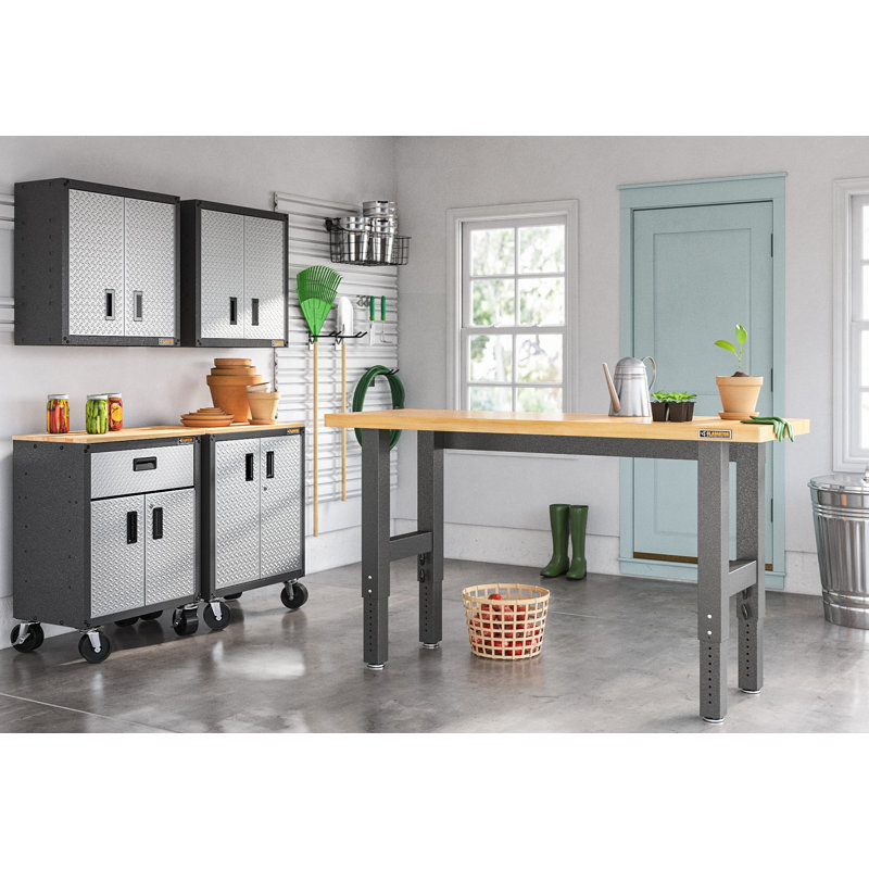 Gladiator GearTrack Gladiator® 6' Adjustable Height Hardwood Workbench ...