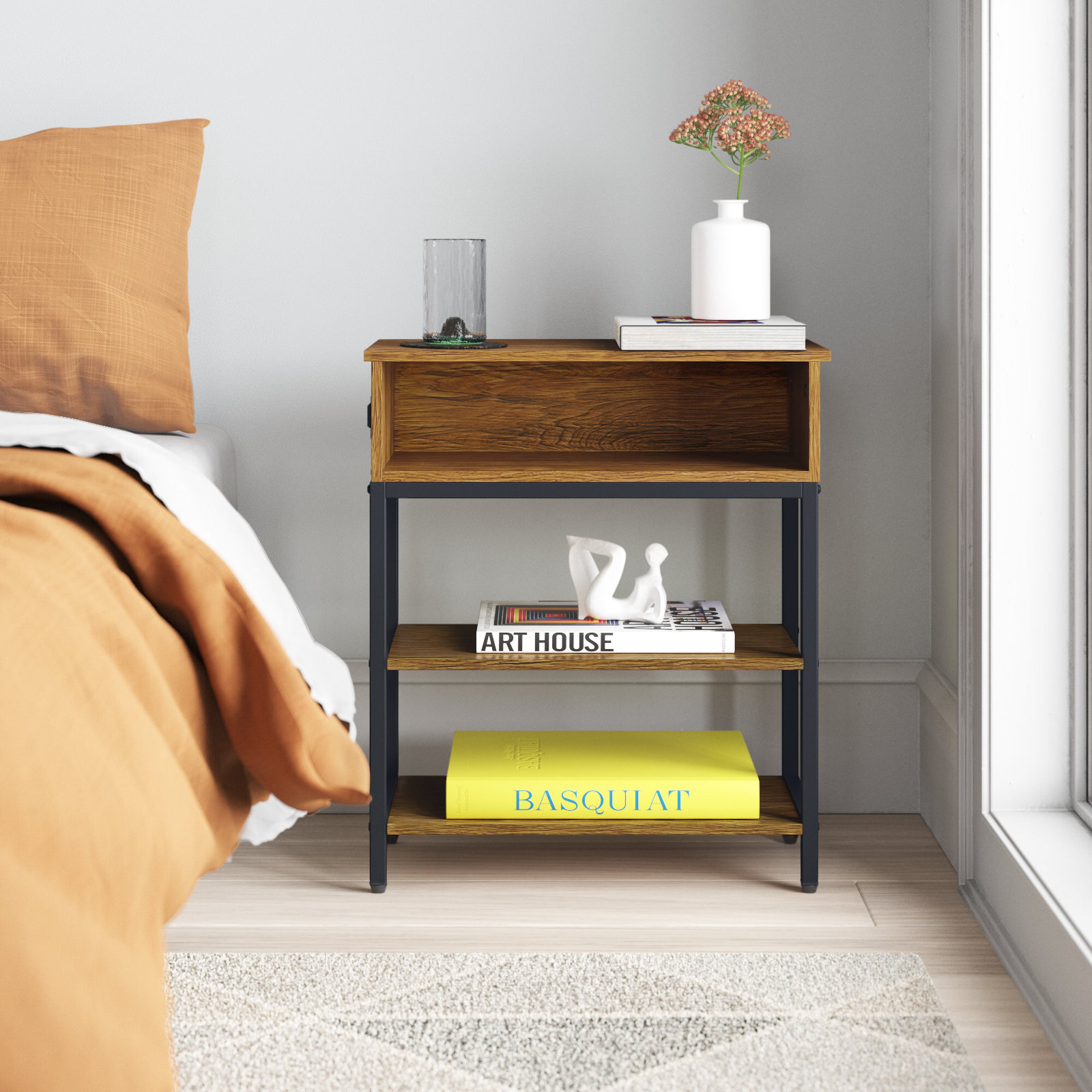 Trent Austin Design® Noell Steel Nightstand & Reviews | Wayfair