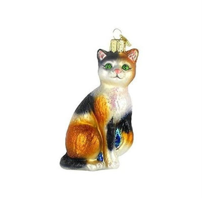 Old World Christmas Calico Cat Hanging Figurine Ornament & Reviews ...
