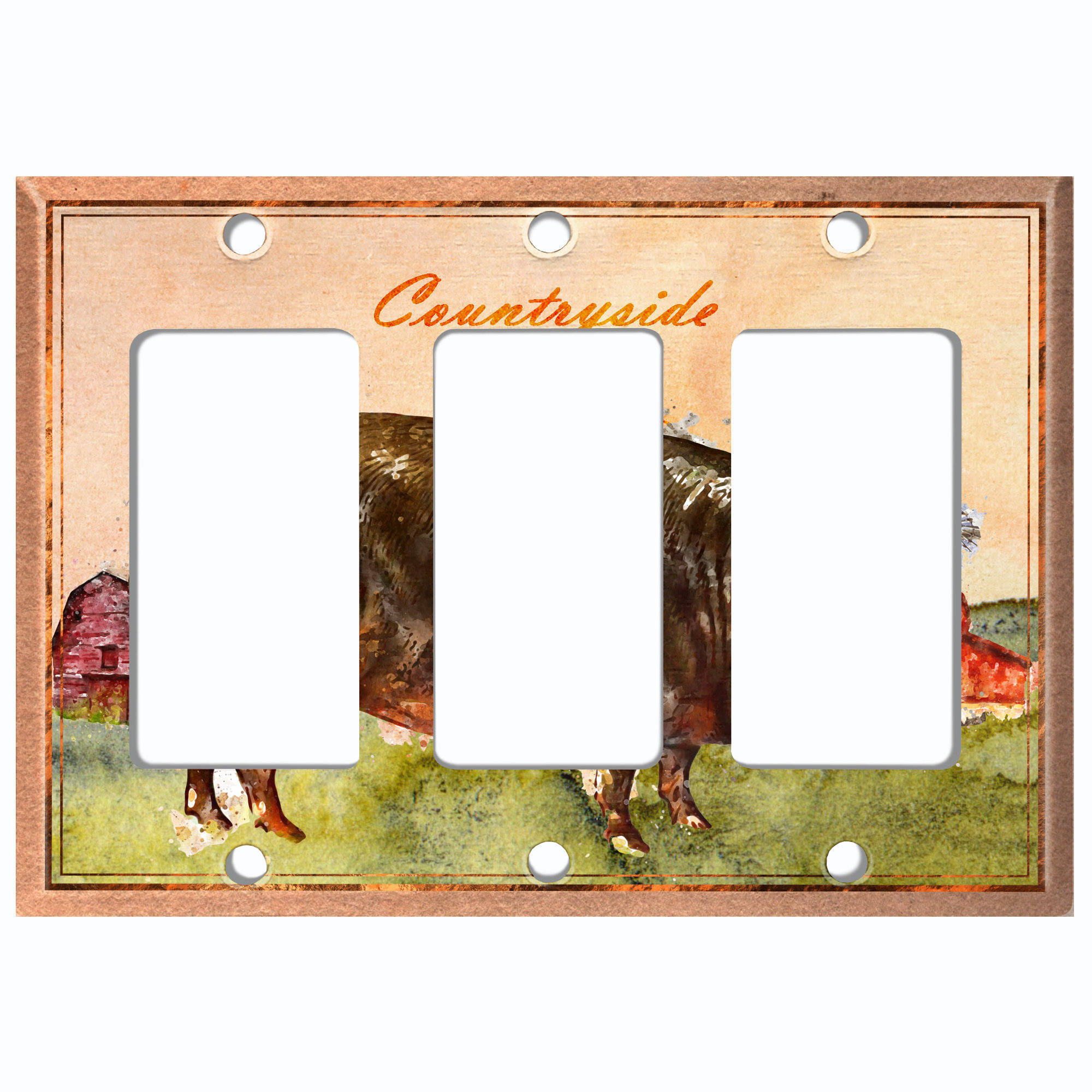 WorldAcc Metal Light Switch Plate Outlet Cover (Animal Farm Country ...