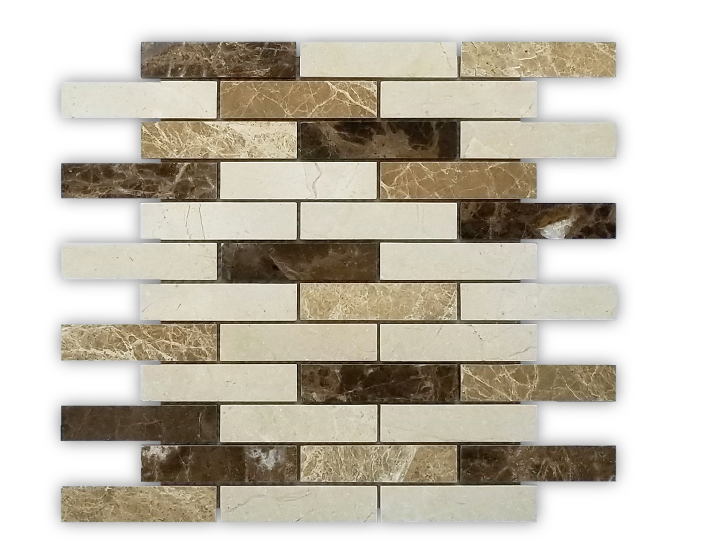 Mango Tile Kingsway 12" x 12" Marble Mosaic Subway Wall & Floor Tile ...