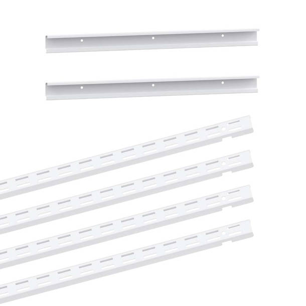 ClosetMaid ShelfTrack 24 in. White Hang Track (1 Piece) and 60 in. x 1 ...
