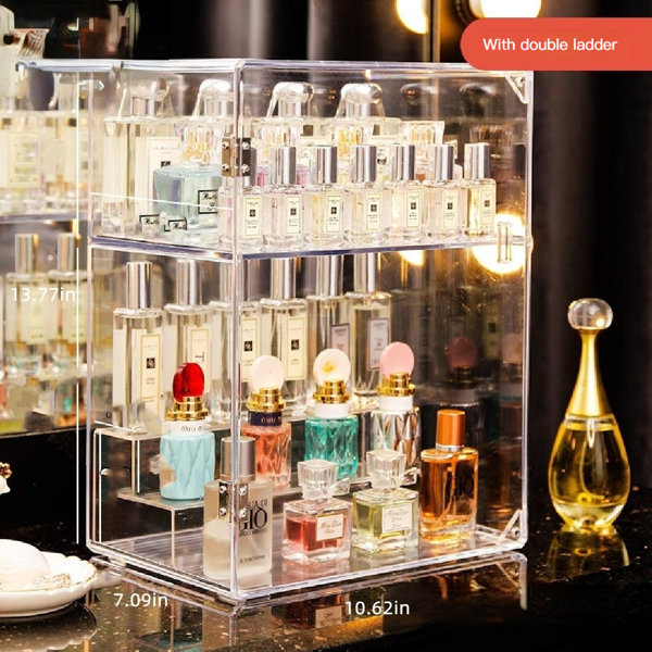 Double Layer Desktop Shelf Perfume Storage Rack Finishing Decor B 本店