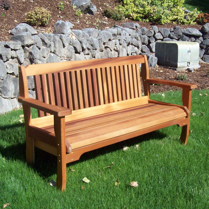 Highland Dunes Carmelita Cedar Outdoor Bench & Reviews | Wayfair