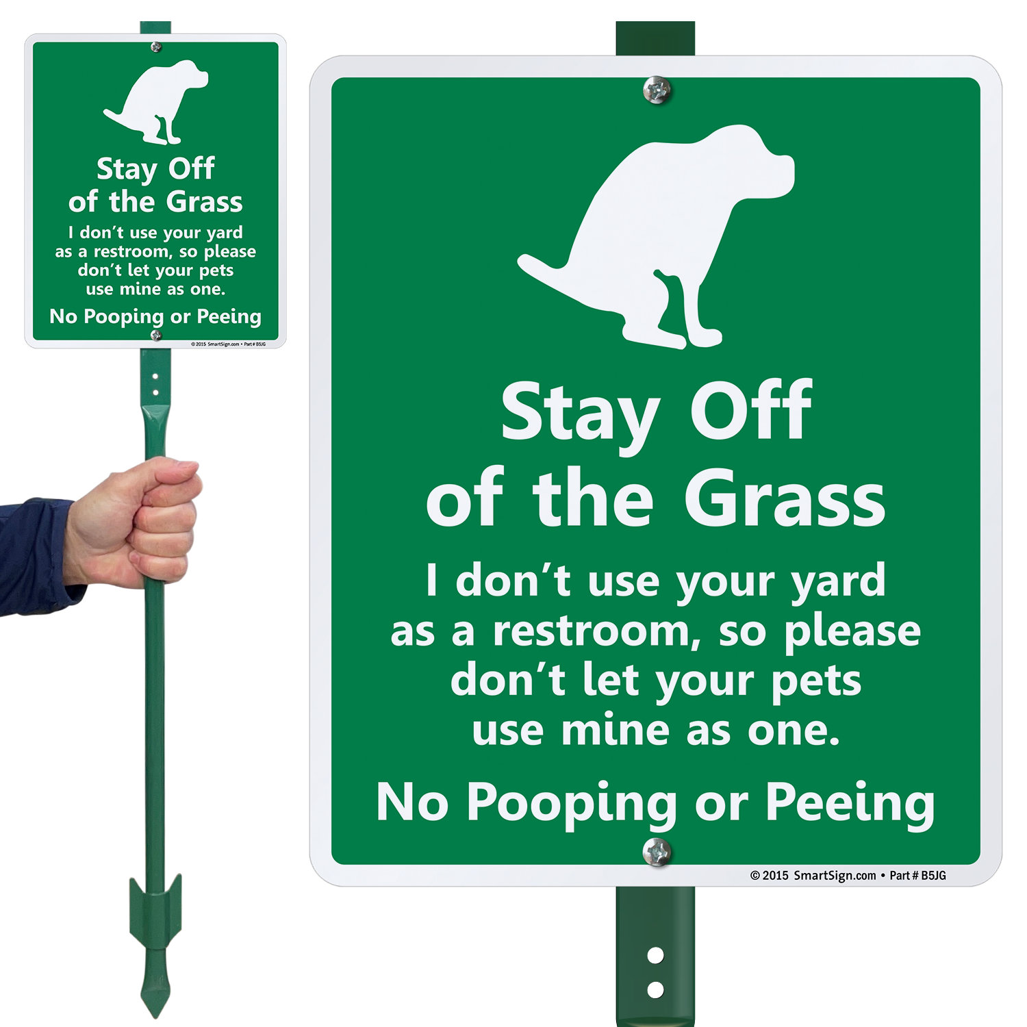 SmartSign Funny Stay off of the Grass Sign and Stake Kit | Wayfair