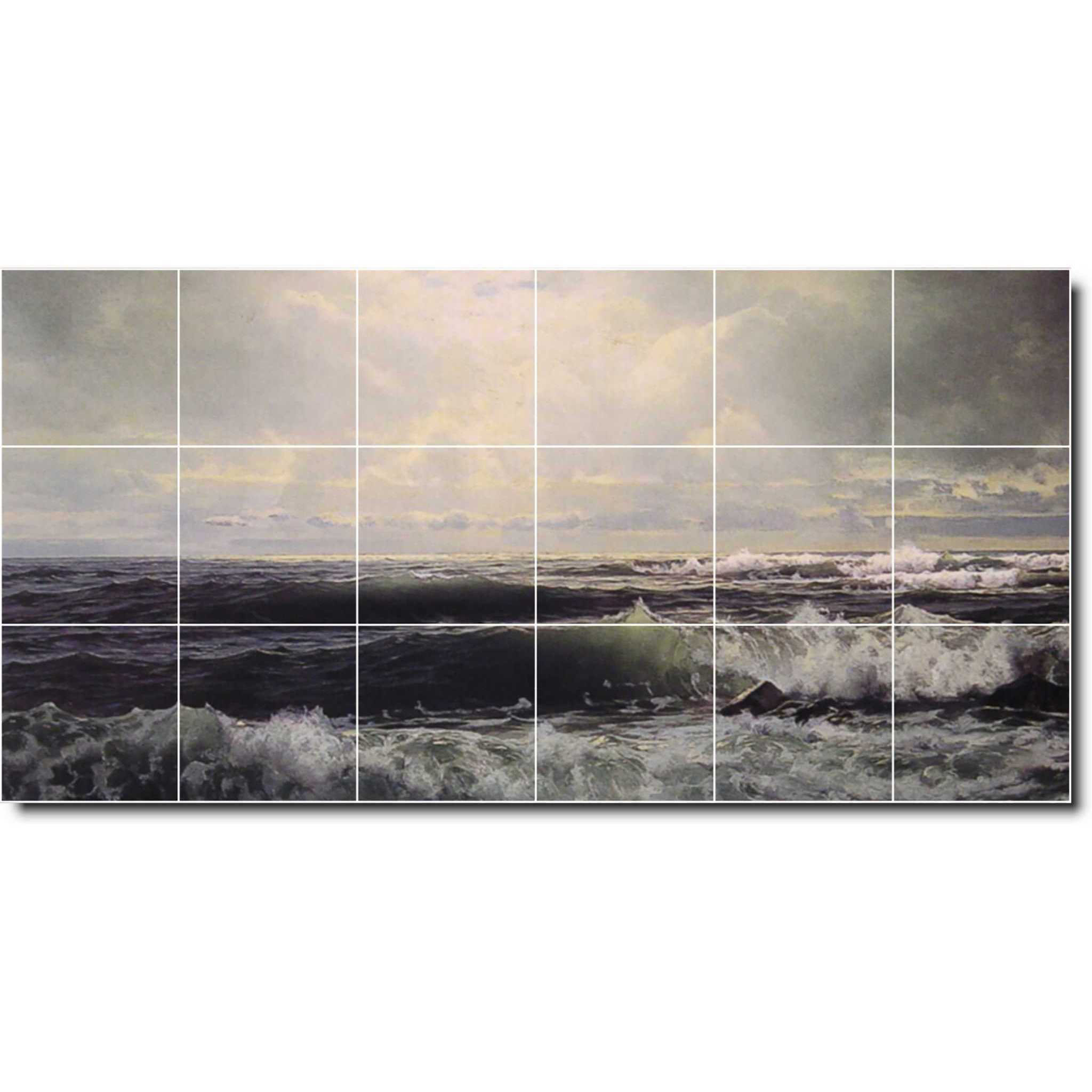 Picture-Tiles.com 72" x 36" Ceramic Painting Decorative Mural Tile 12 ...