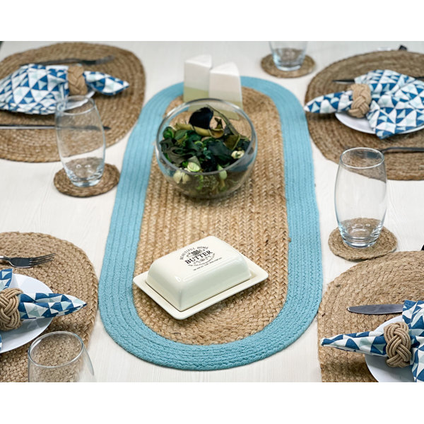 Gracie Oaks VERONA JUTE BORDER ROUND TABLE RUNNER | Wayfair