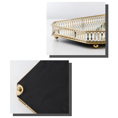 Everly Quinn Vintage Metal Octagon Mirror Surface Tray (Rectangle ...