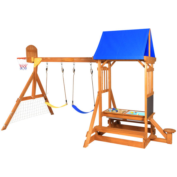 SuniBoxi Wooden Swing Set | Wayfair