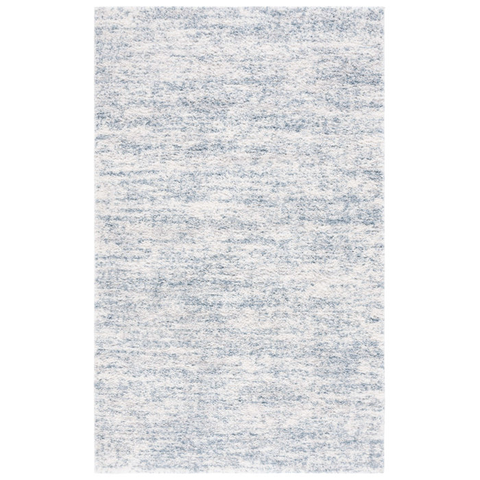 Beachcrest Home Jeremias Berber Shag 563 Area Rug In Ivory / Light Aqua ...