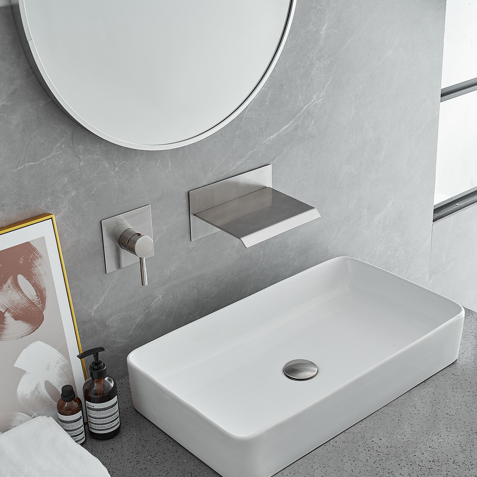 VIBRANTBATH Wall Mounted Faucet Single-handle Bathroom Faucet | Wayfair