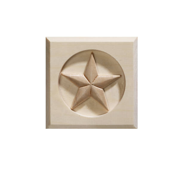 Ornamental Mouldings Hardwood Star Insert 3.5" H x 3.5" W x 1.07" D ...