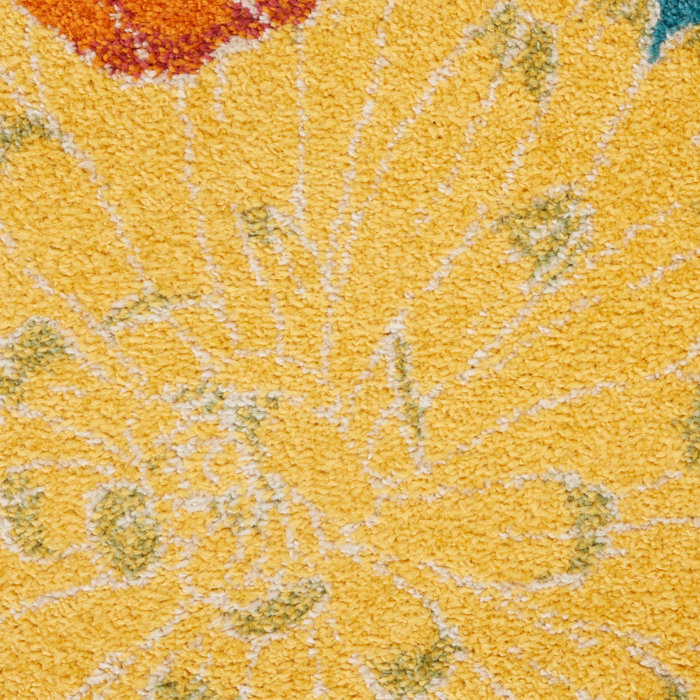 Andover Mills™ Amick Performance Turquoise/Yellow/Orange Rug & Reviews ...