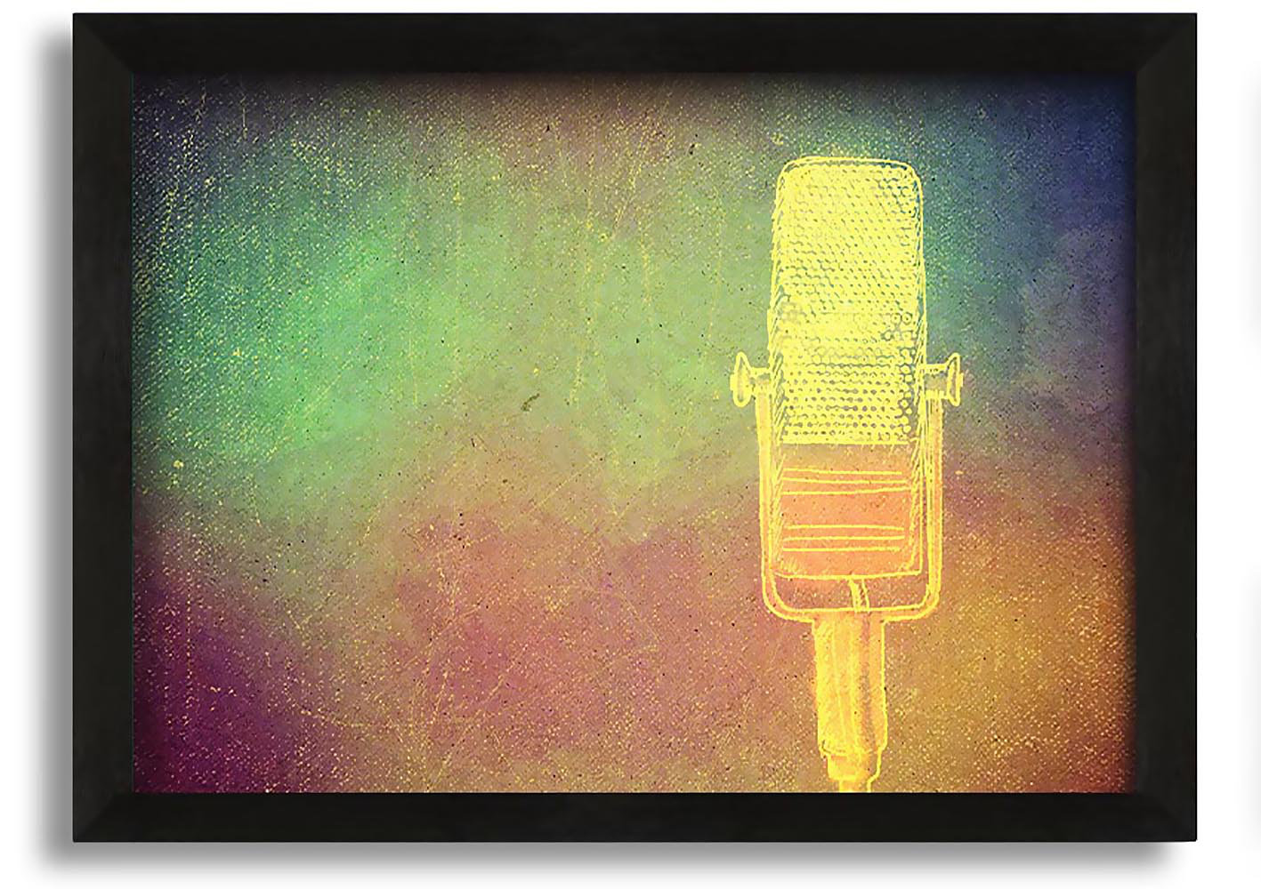 ClassicLiving Retro Mic - Picture Frame Painting on Canvas | Wayfair.co.uk