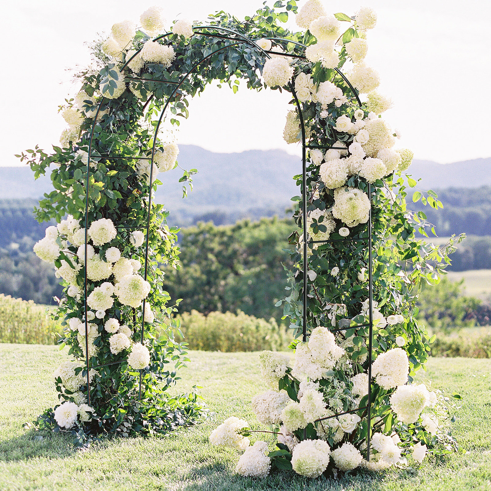 insma 55.1'' W x 15'' D Iron Arbor in Dark Green & Reviews | Wayfair