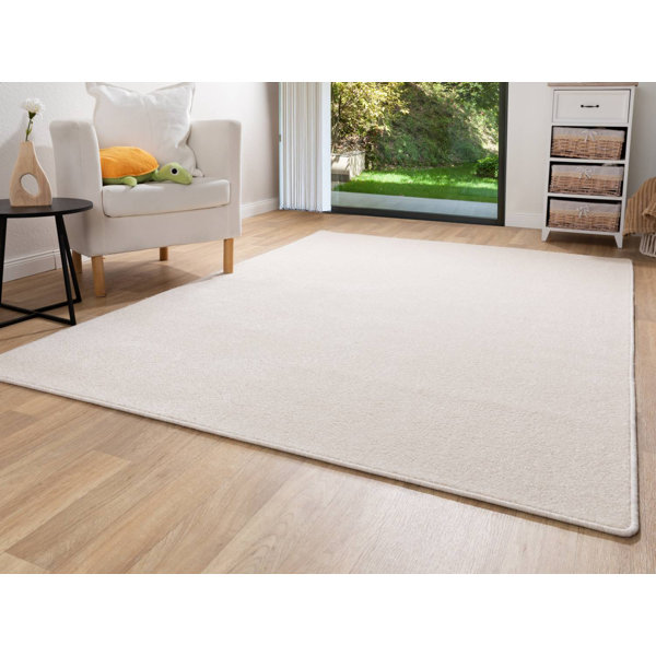 Latitude Run Solid Colour Cream White Area Rug | Wayfair.co.uk