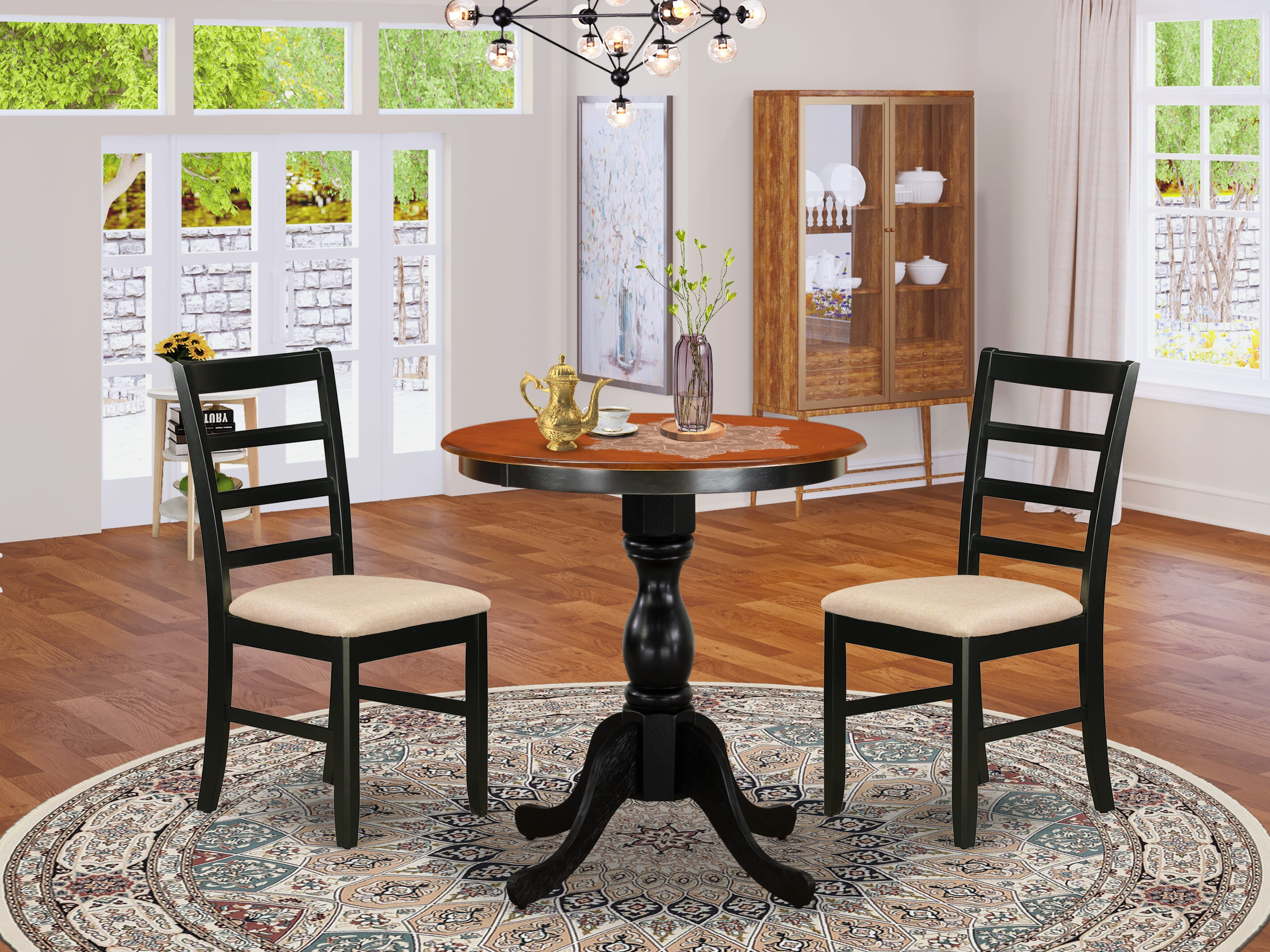 Alcott Hill® Adelo 2 - Person Solid Wood Breakfast Nook Dining Set ...
