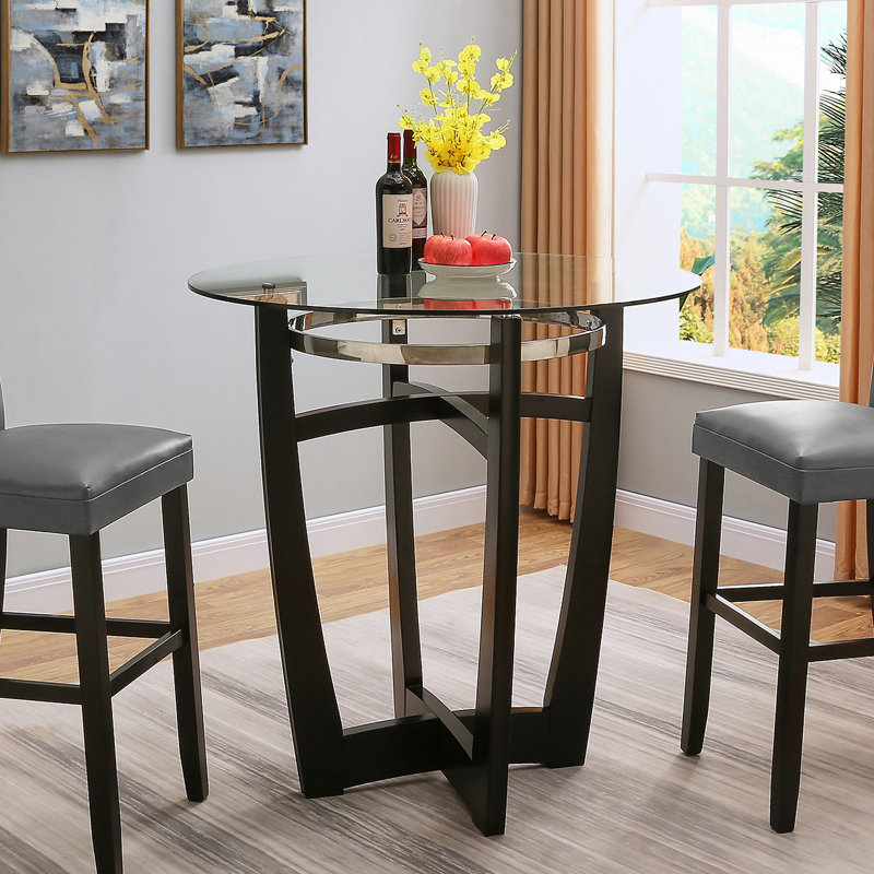 Red Barrel Studio® Round Glass Pub Table & Reviews | Wayfair