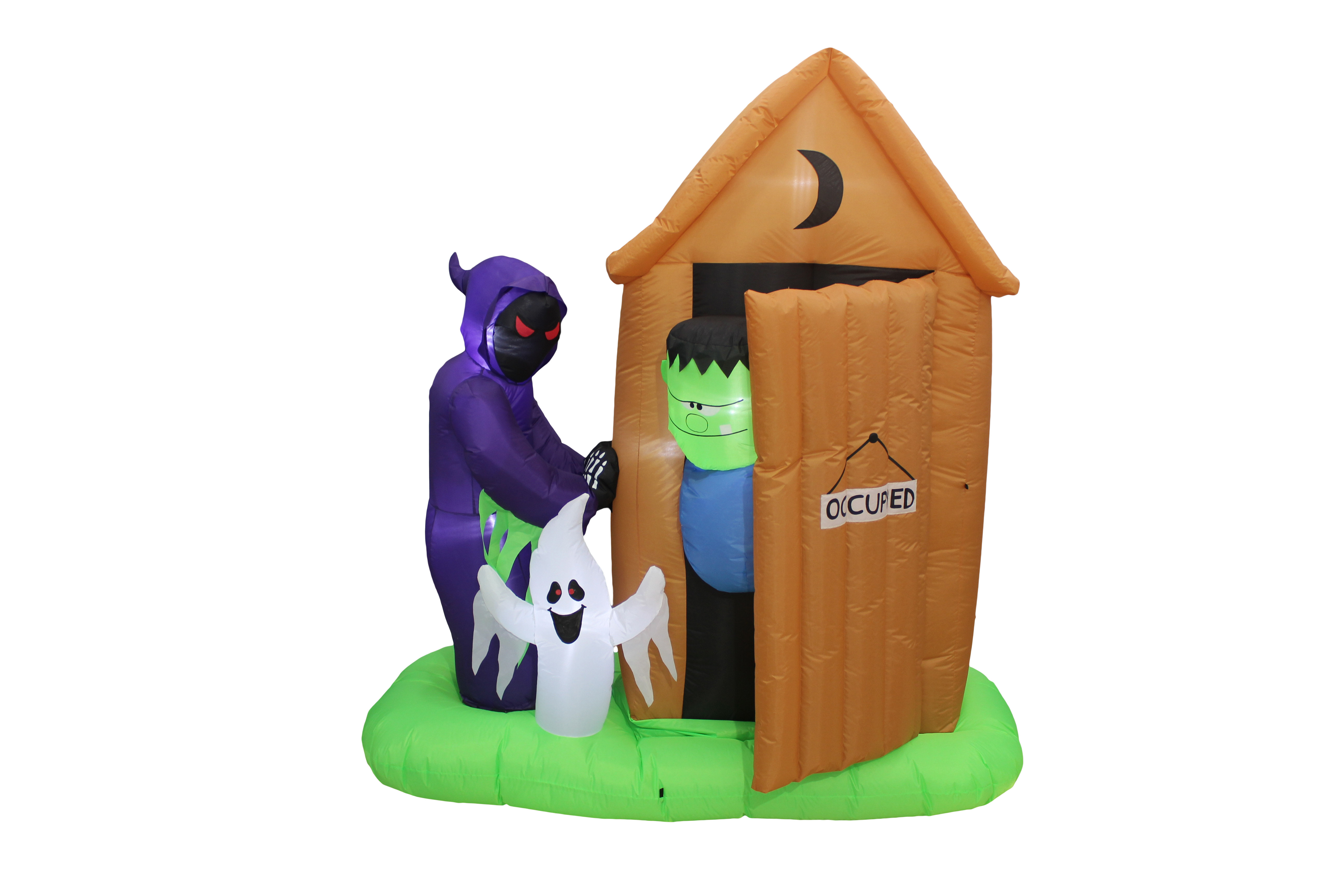 The Holiday Aisle® Animated Monster Outhouse Inflatable | Wayfair