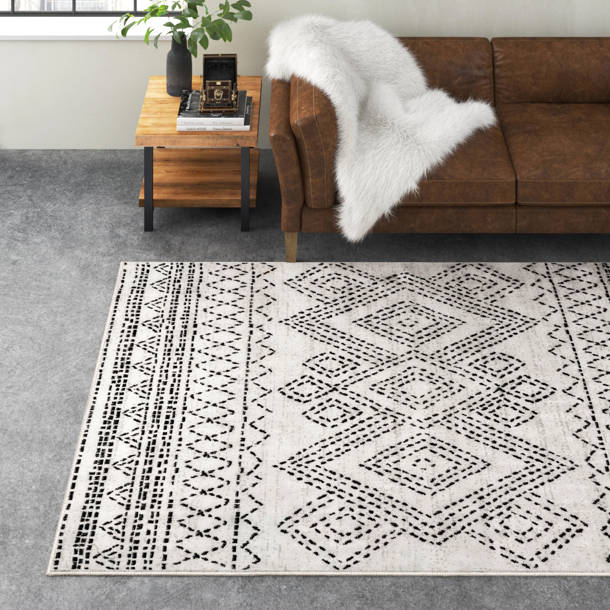Union Rustic Galey Performance Gray/Cream Rug | Wayfair