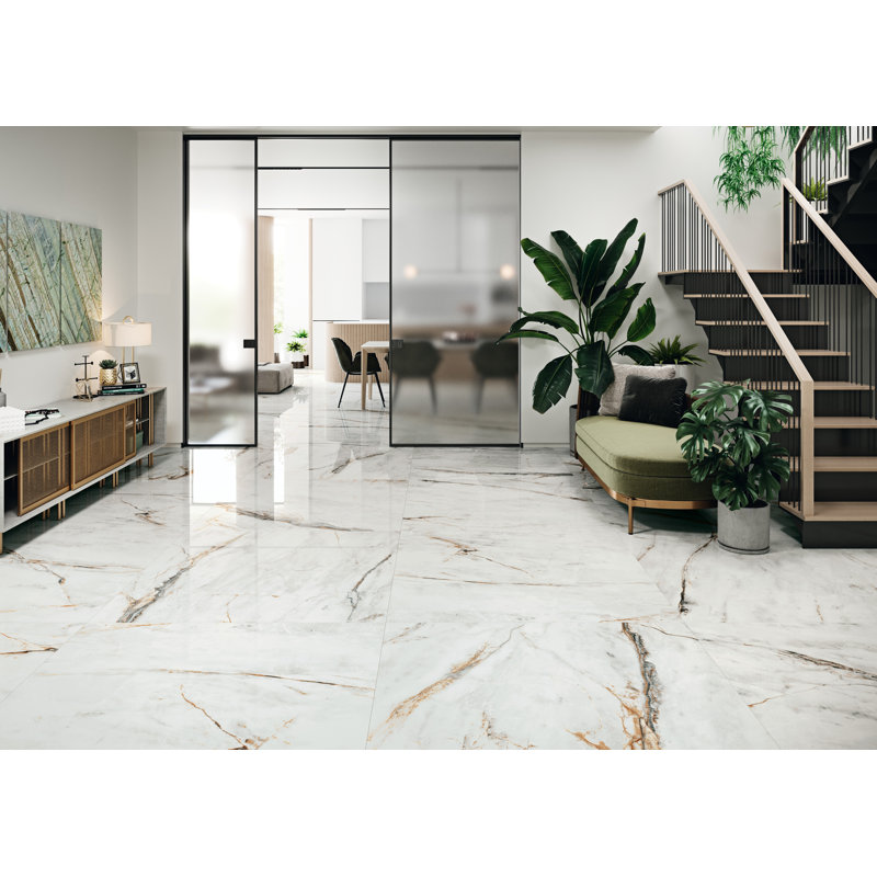 Mirrella San Remo 23" x 47" Porcelain Marble Look Wall & Floor Tile ...