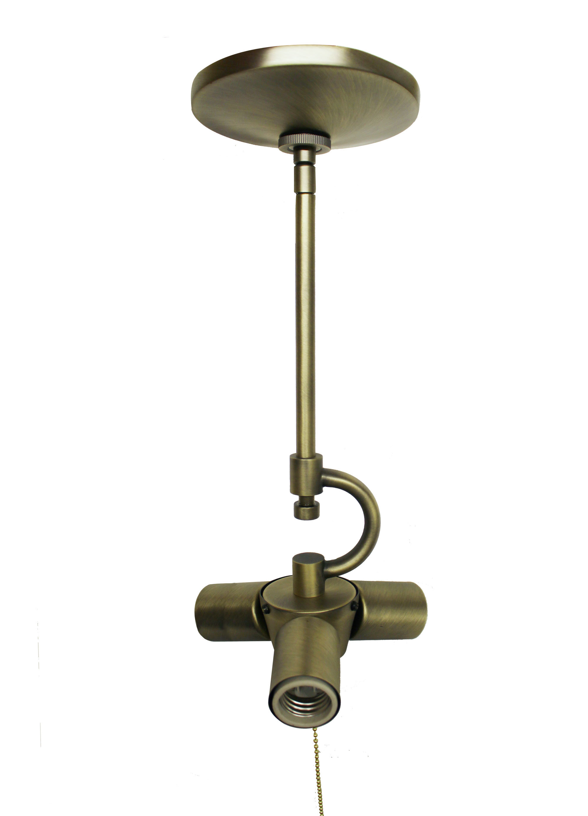 Cloth & Wire Antique Brass Pendant Light Fixture for 3 Lights with ...