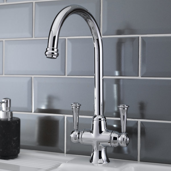 Belfry Kitchen Sirugo Hale Double Chrome Handle Monobloc Kitchen Mixer ...