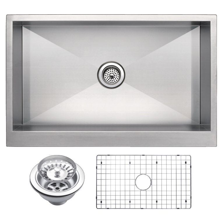 Dcor Design 21'' W Single Bowl Stainless Steel Farmhouse Kitchen Sink ...