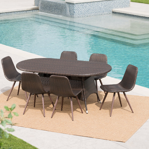 Ivy Bronx Bice Oval 6 - Person Outdoor Dining Set | Wayfair