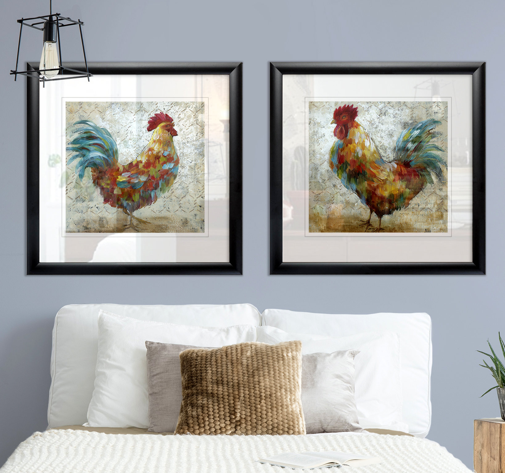 August Grove® Fancy Rooster I - 2 Piece Single Picture Frame Painting ...