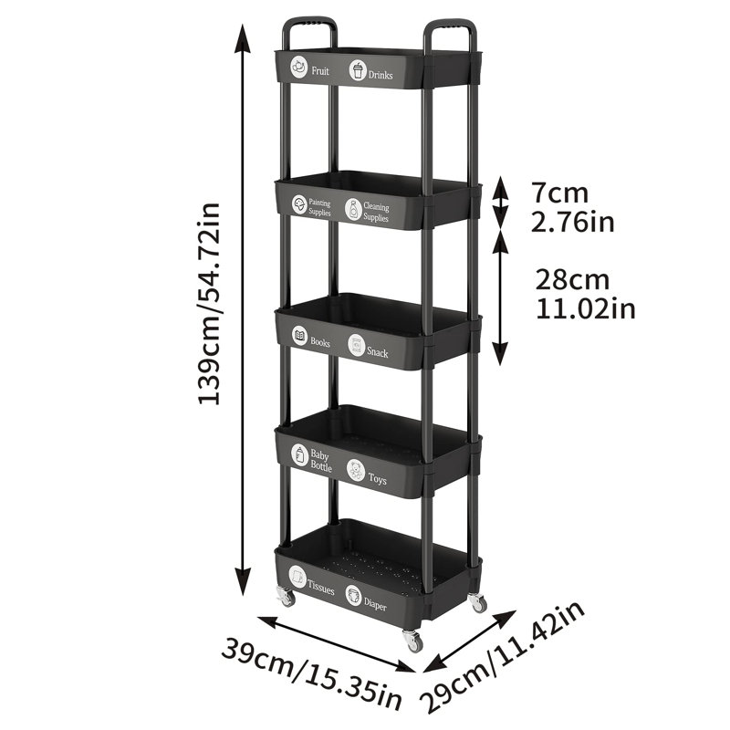 NIAZ 5-Tier Utility Cart | Wayfair