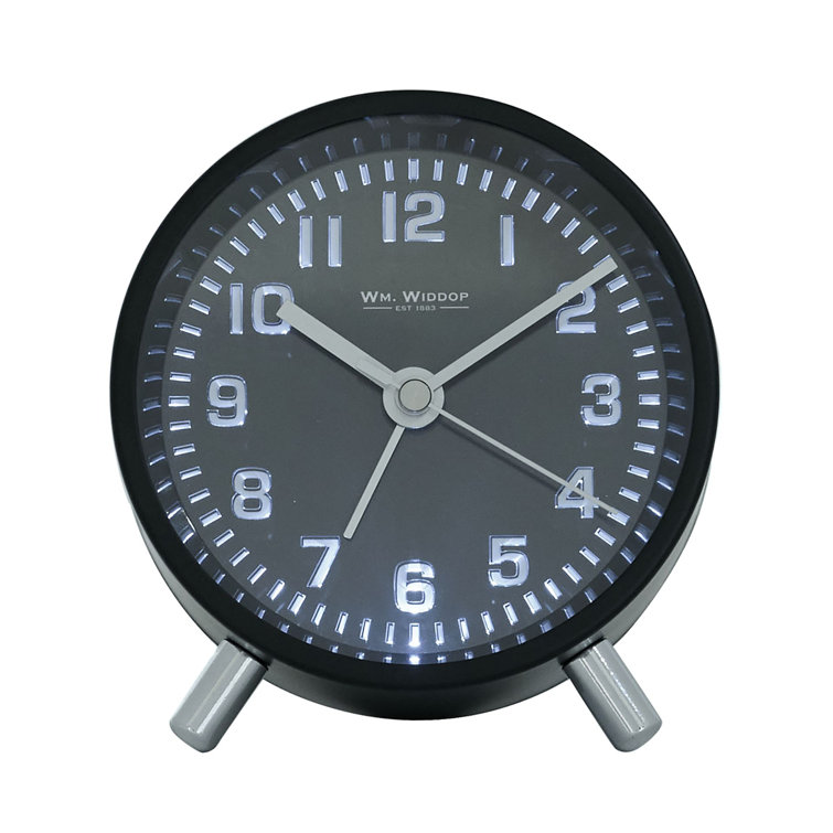 Wm Widdop Wm.Widdop Round Alarm Clock Sweep Movement With Silver Hands ...