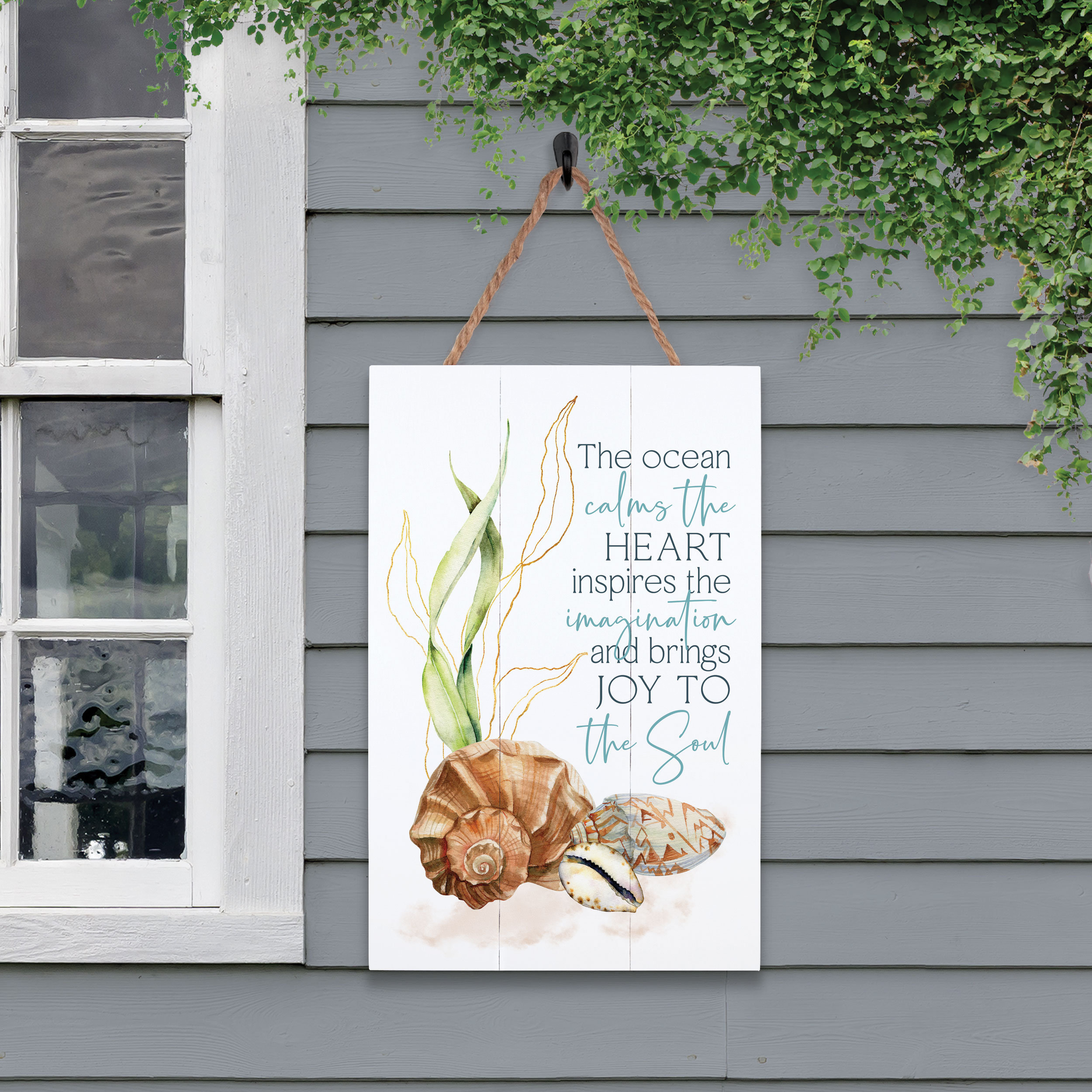 Dovecove The Ocean Jute Hanging Sign | Wayfair