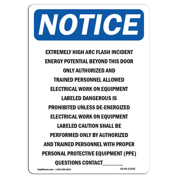 SignMission Extremely High Arc Flash Incident Sign | Wayfair