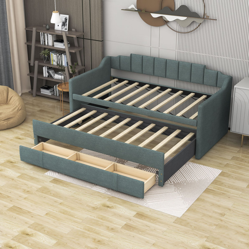 Wildon Home® Nadia Upholstered Daybed with Trundle | Wayfair
