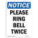 SignMission Please Ring Bell Twice Sign | Wayfair