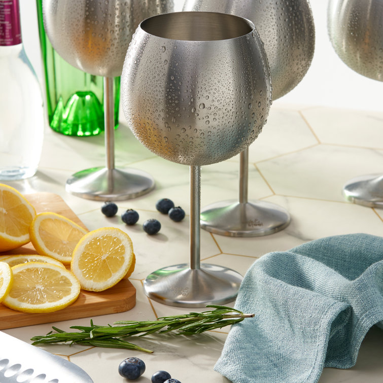 Oak and Steel 4 Piece 700ml Stainless Steel Glassware Set | Wayfair.co.uk